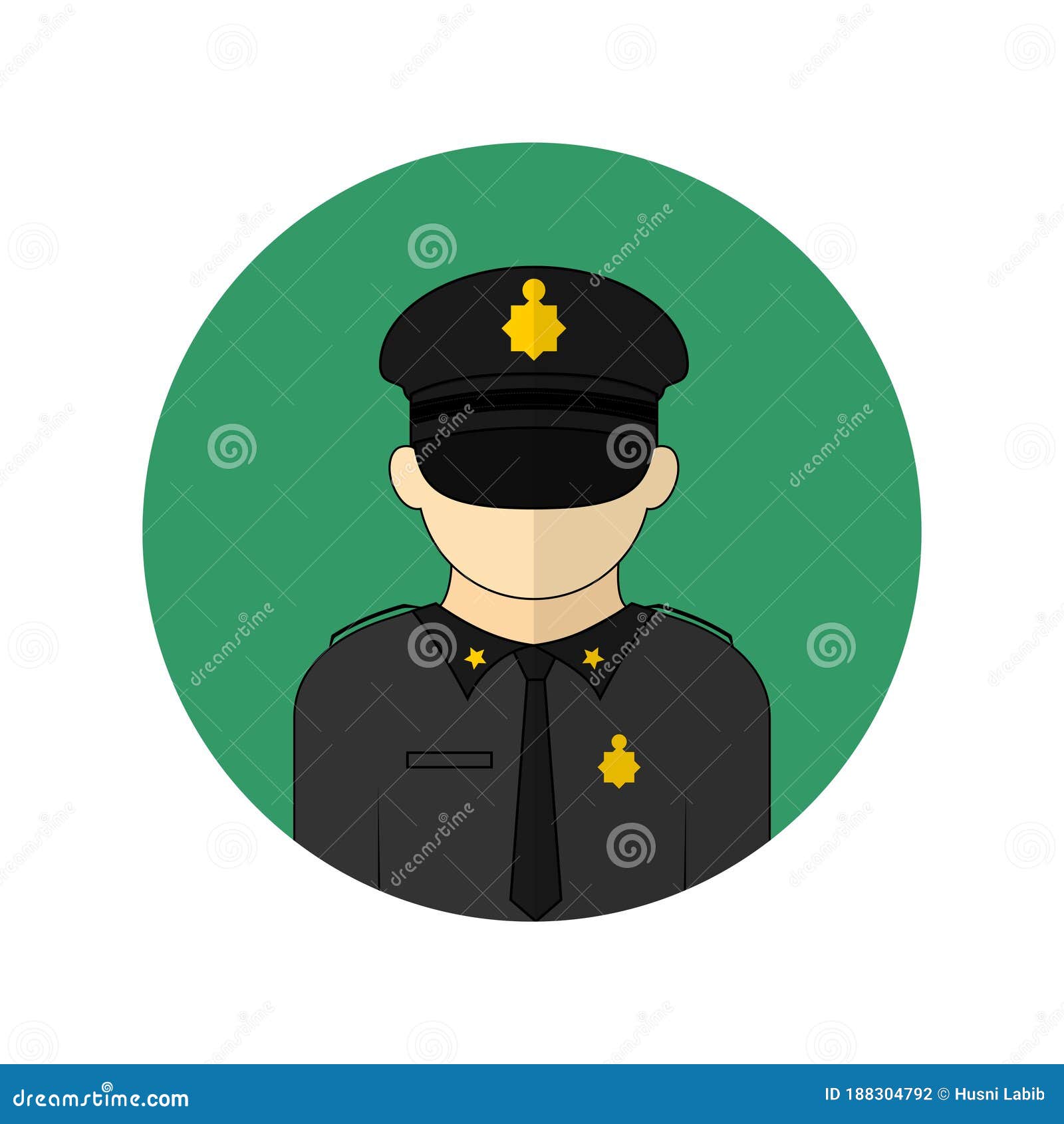 Vector Illustration of the Police Avatar Icon Stock Vector ...