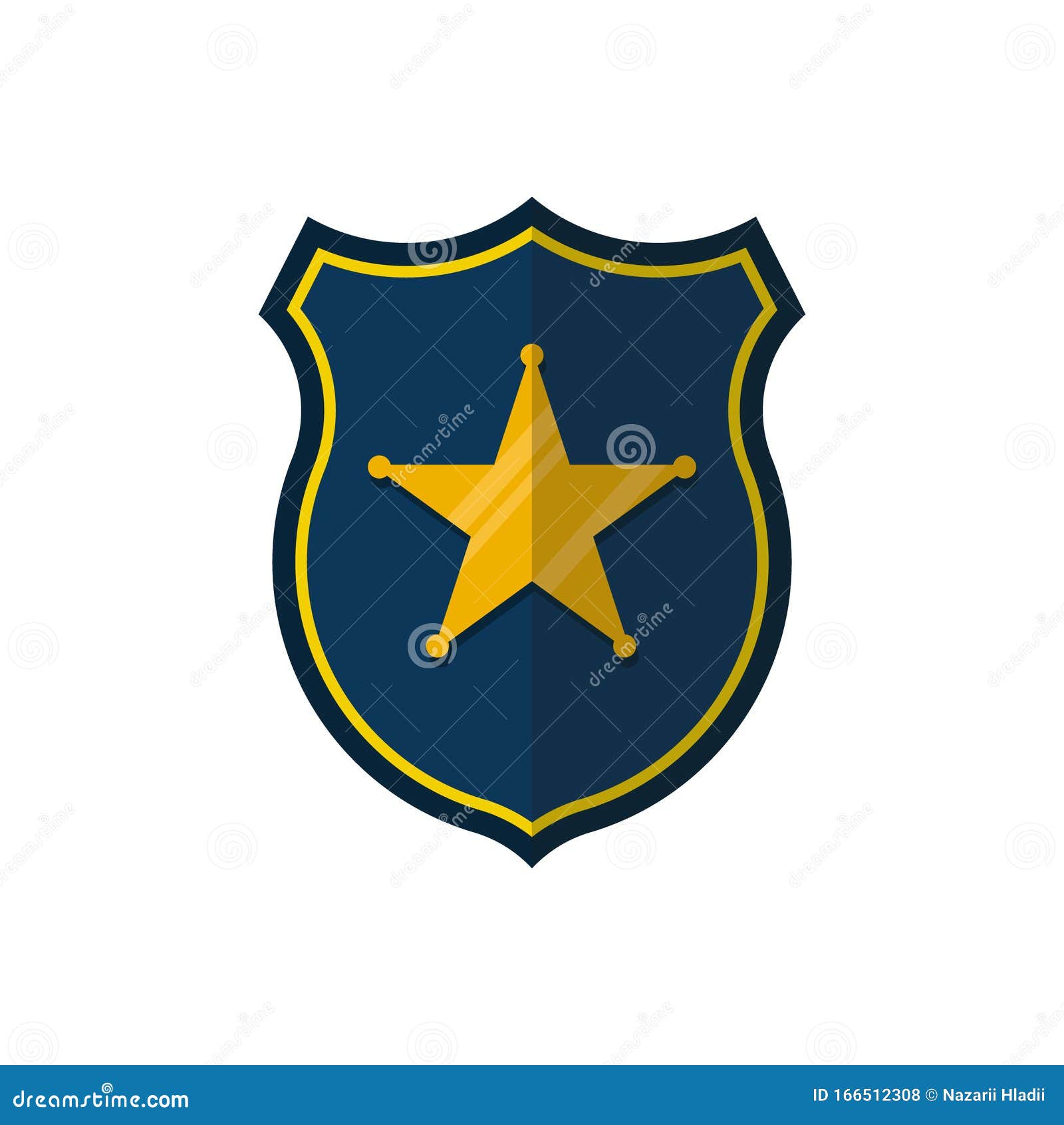 Vector Illustration of Police Badge. Flat Design. Stock Vector ...