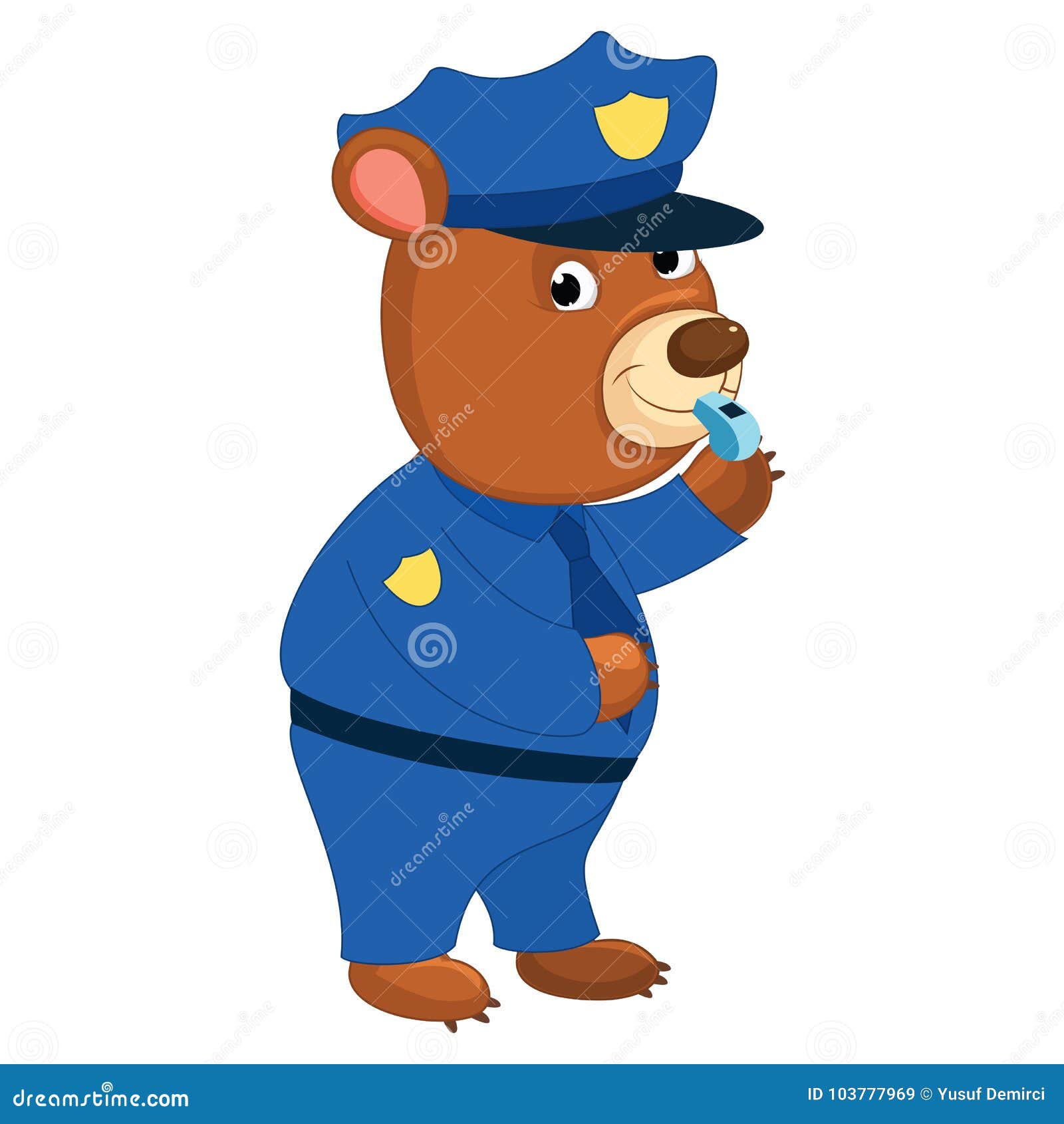 Bear Policeman. Wild Animal Police Form. Cap And Body Armor. Grizzly In ...