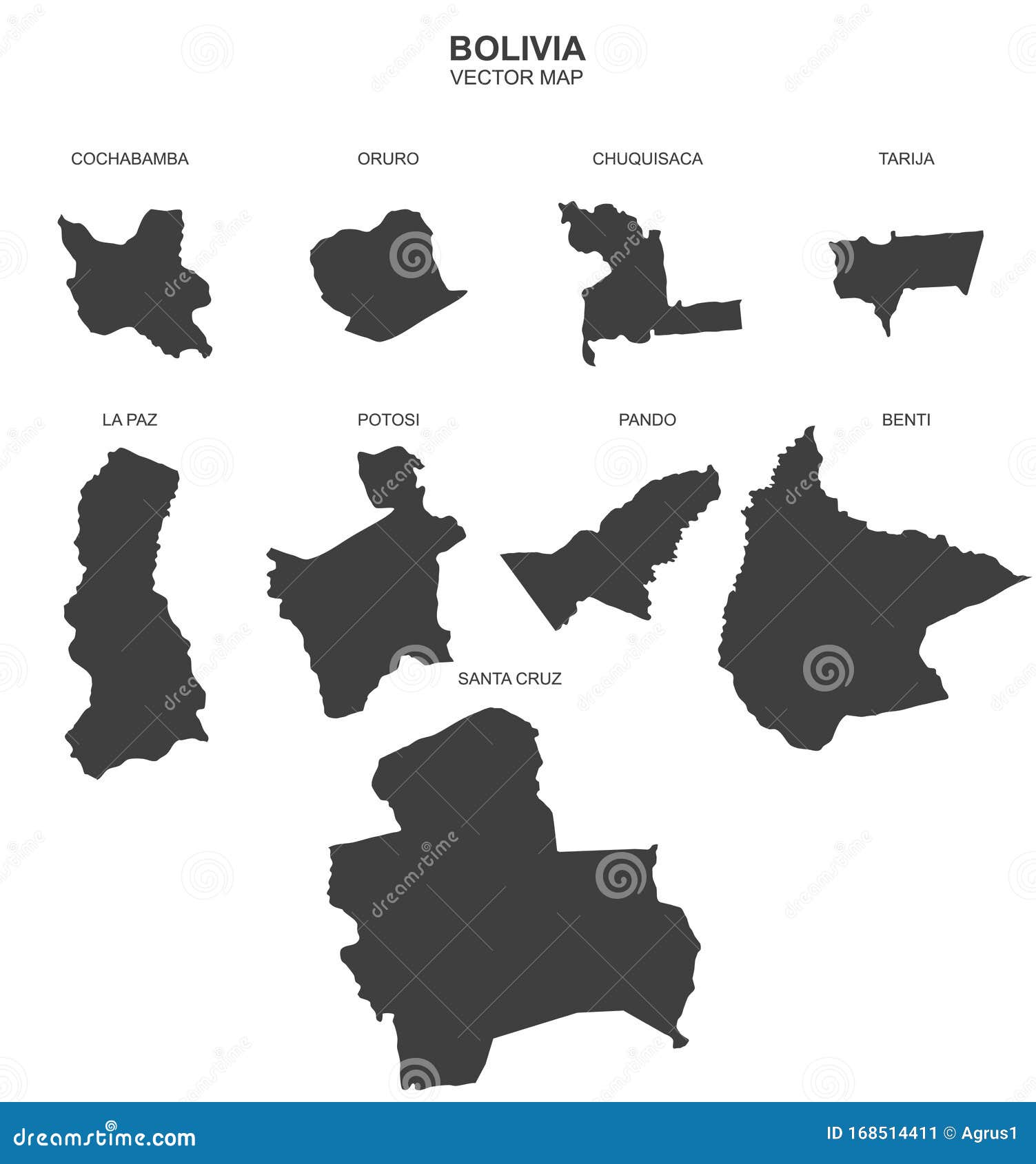 Political Map Of Bolivia Isolated On Transparent Background Cartoon ...
