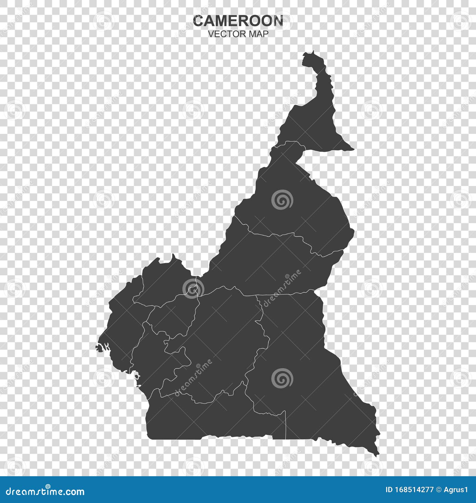 Political Map Of Cameroon Isolated On White Background Cartoon Vector ...