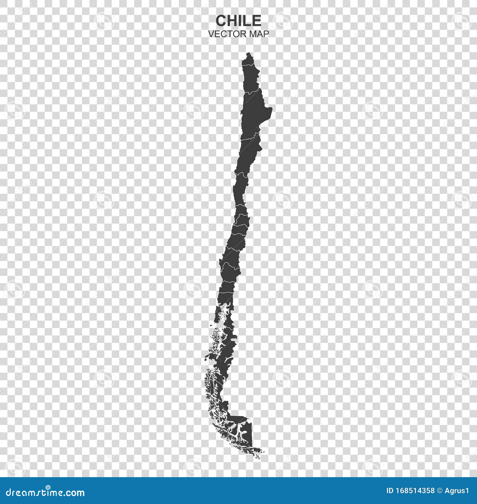 Political Map Of Chile Isolated On Transparent Background Vector ...