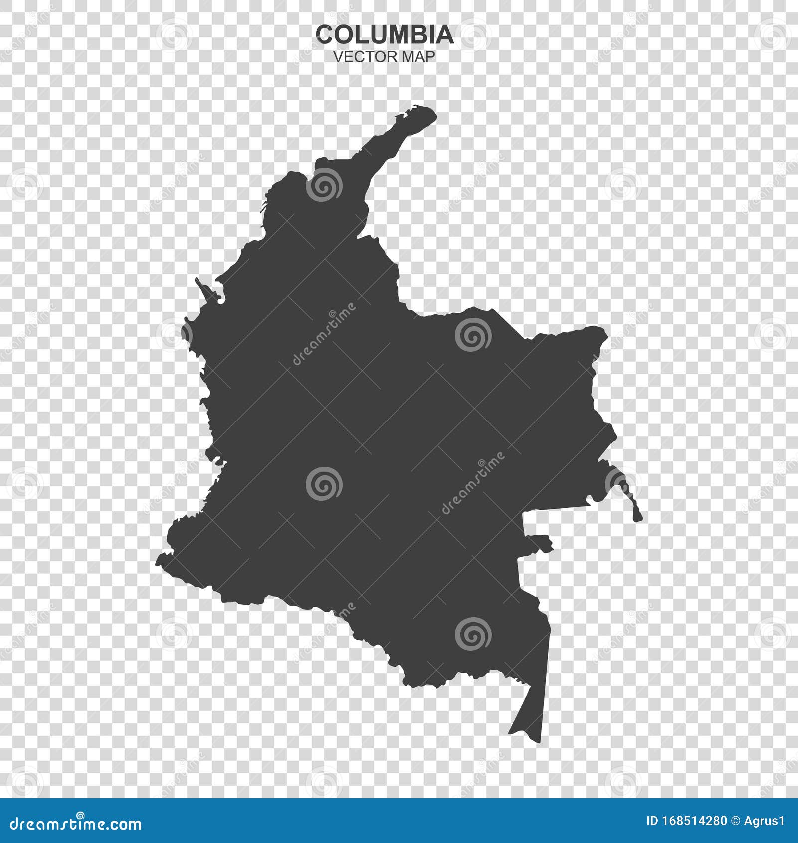 Political Map of Columbia Isolated on Transparent Background Stock ...