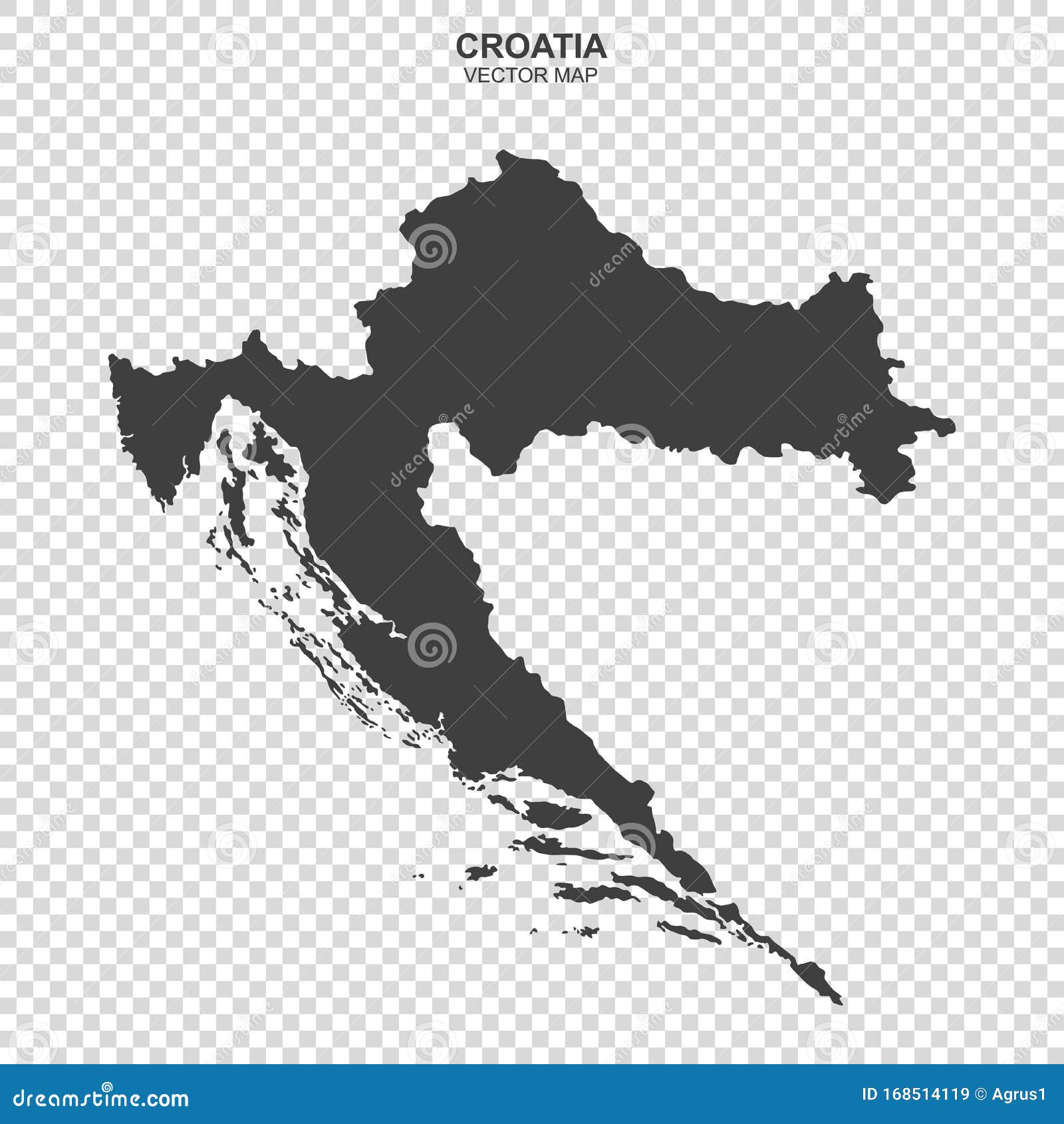 Political Map Of Croatia Isolated On Transparent Background Cartoon ...