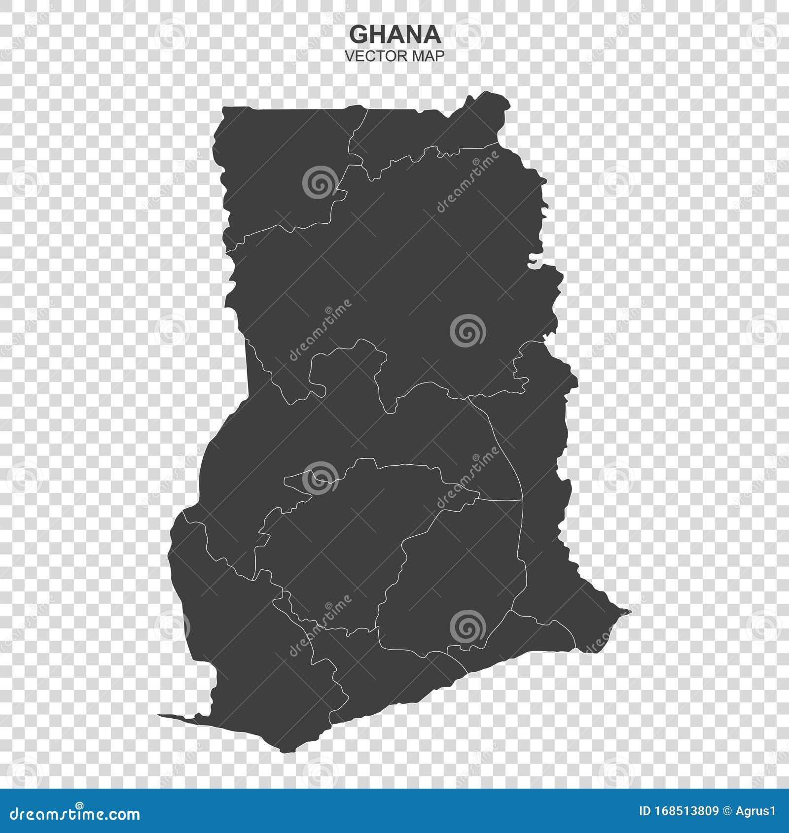 Political Map Of Ghana Isolated On Transparent Background Cartoon ...