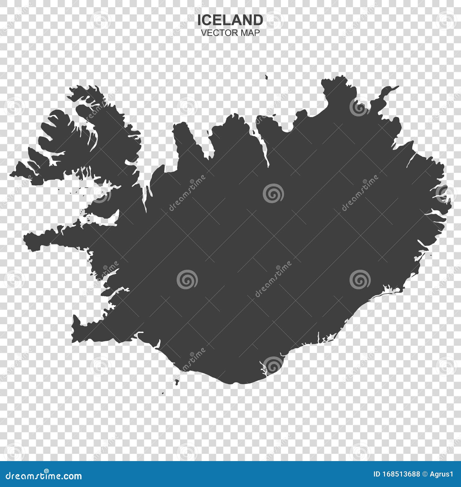 Political Map of Iceland Isolated on Transparent Background Stock ...