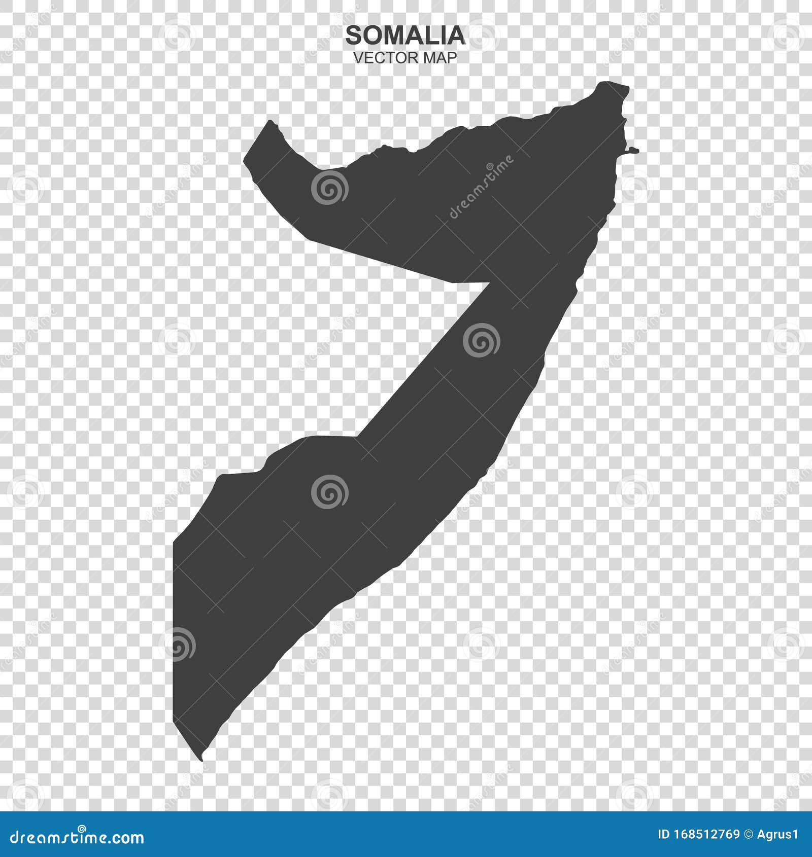 Political Map of Somalia Isolated on Transparent Background Stock ...