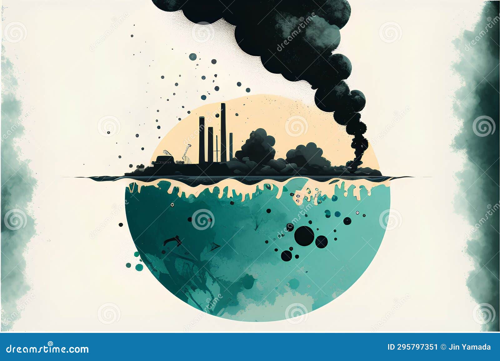 Vector Illustration of the Pollution of the Environment. Pollution of ...