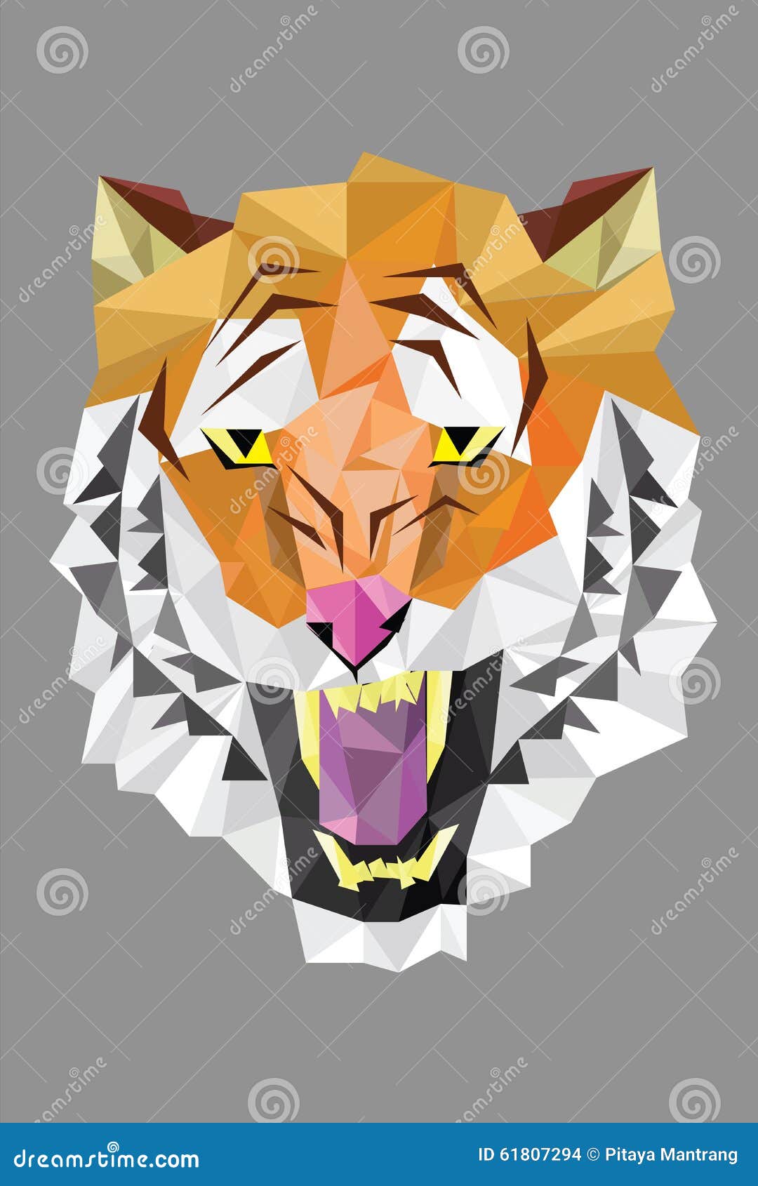 Vector Illustration Poly Art of Tiger Stock Vector - Illustration of ...
