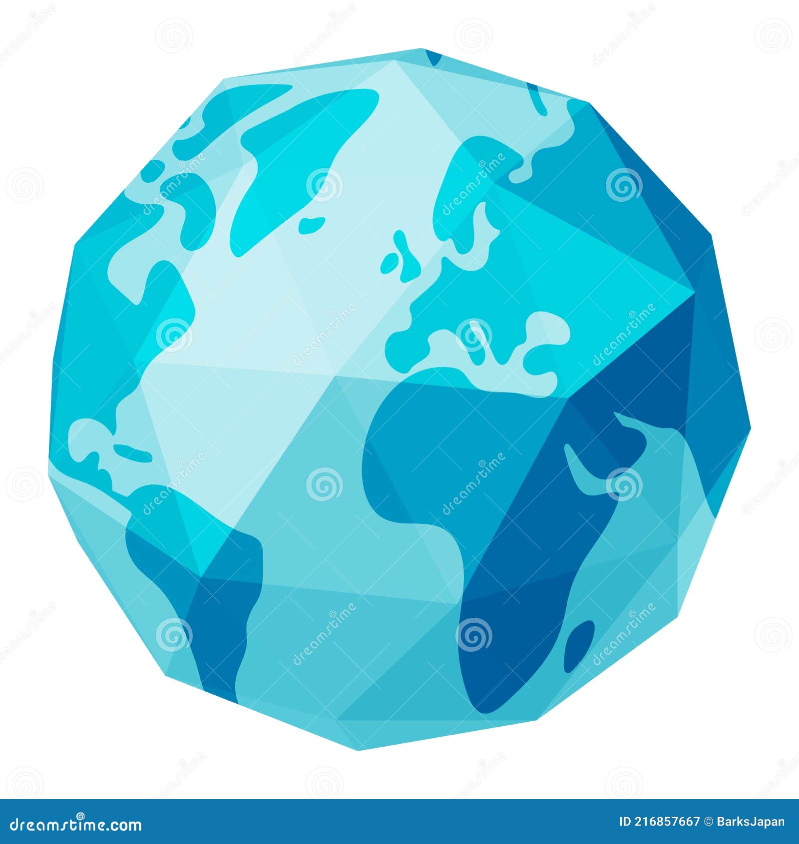 Vector Illustration of Polygonized Earth Globe Stock Vector ...