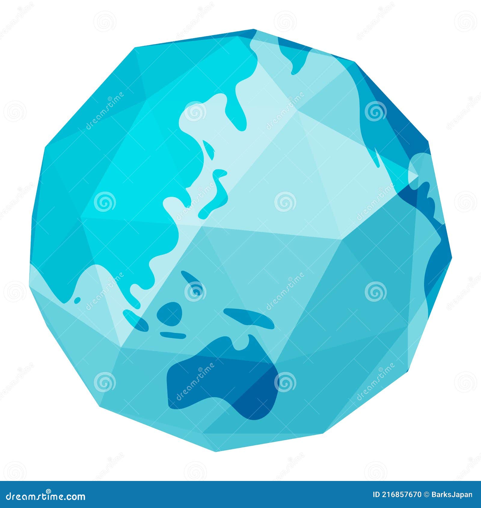 Vector Illustration of Polygonized Earth Globe Stock Vector ...