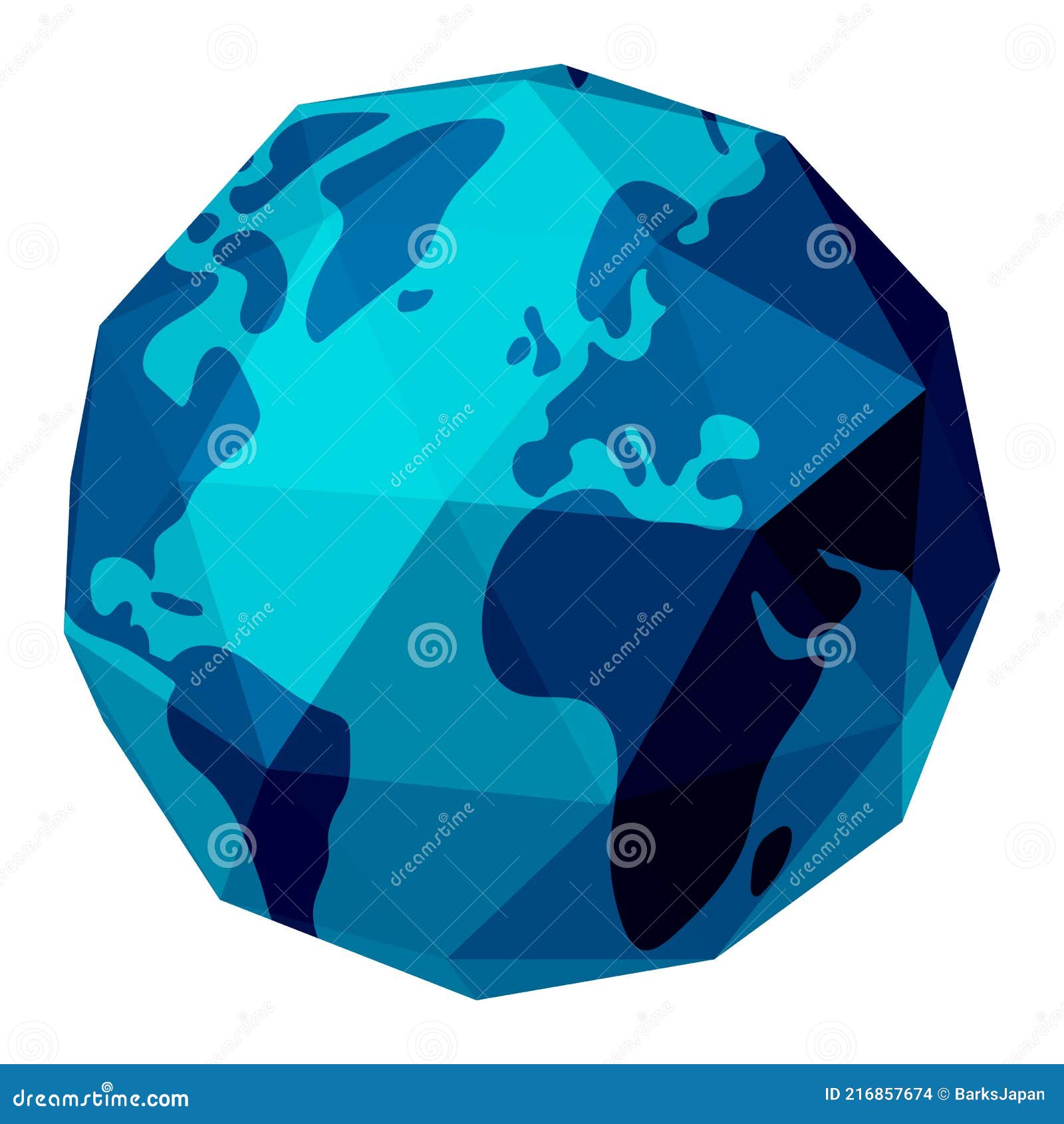 Vector Illustration of Polygonized Earth Globe Stock Vector ...