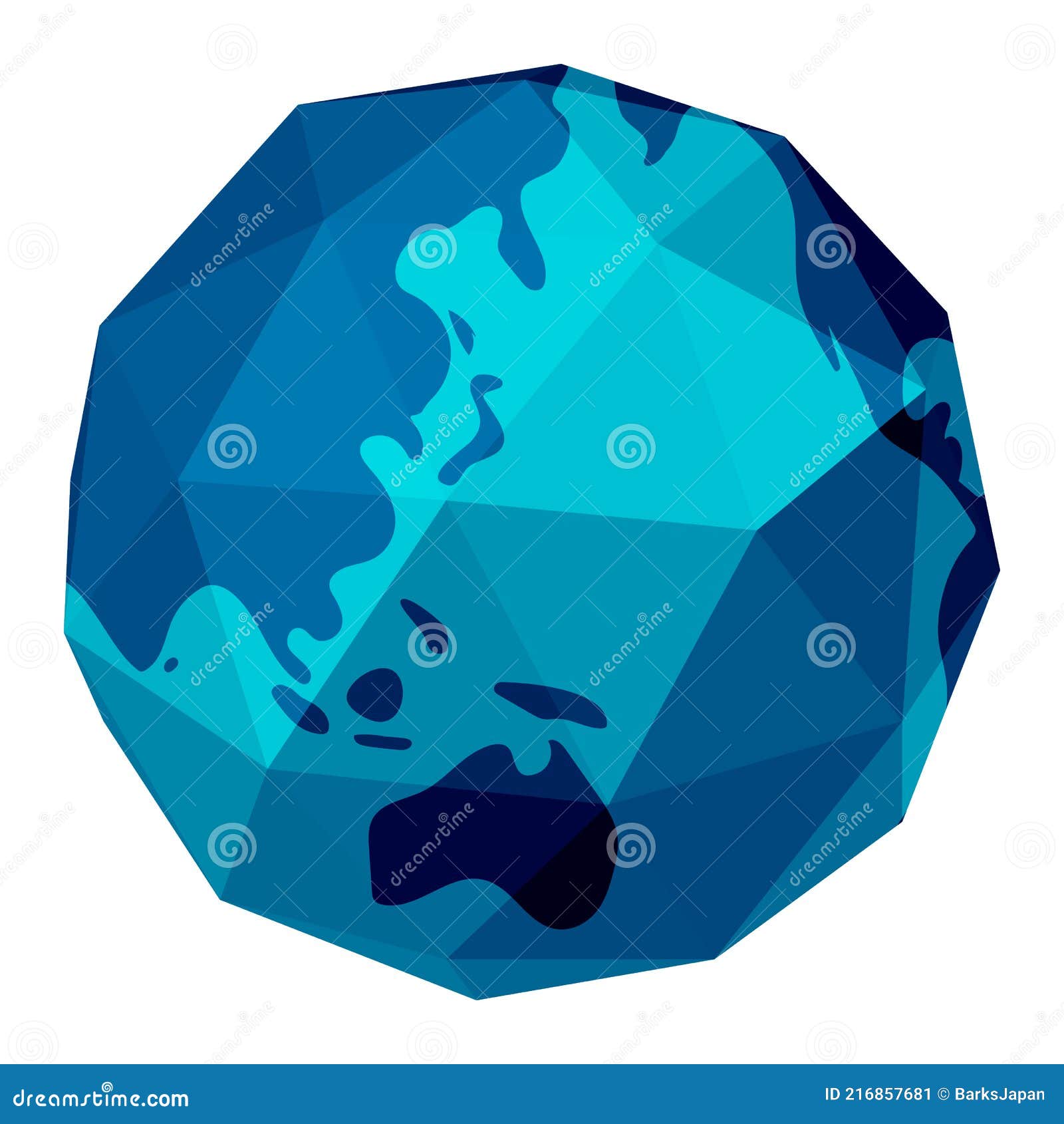 Vector Illustration of Polygonized Earth Globe Stock Vector ...