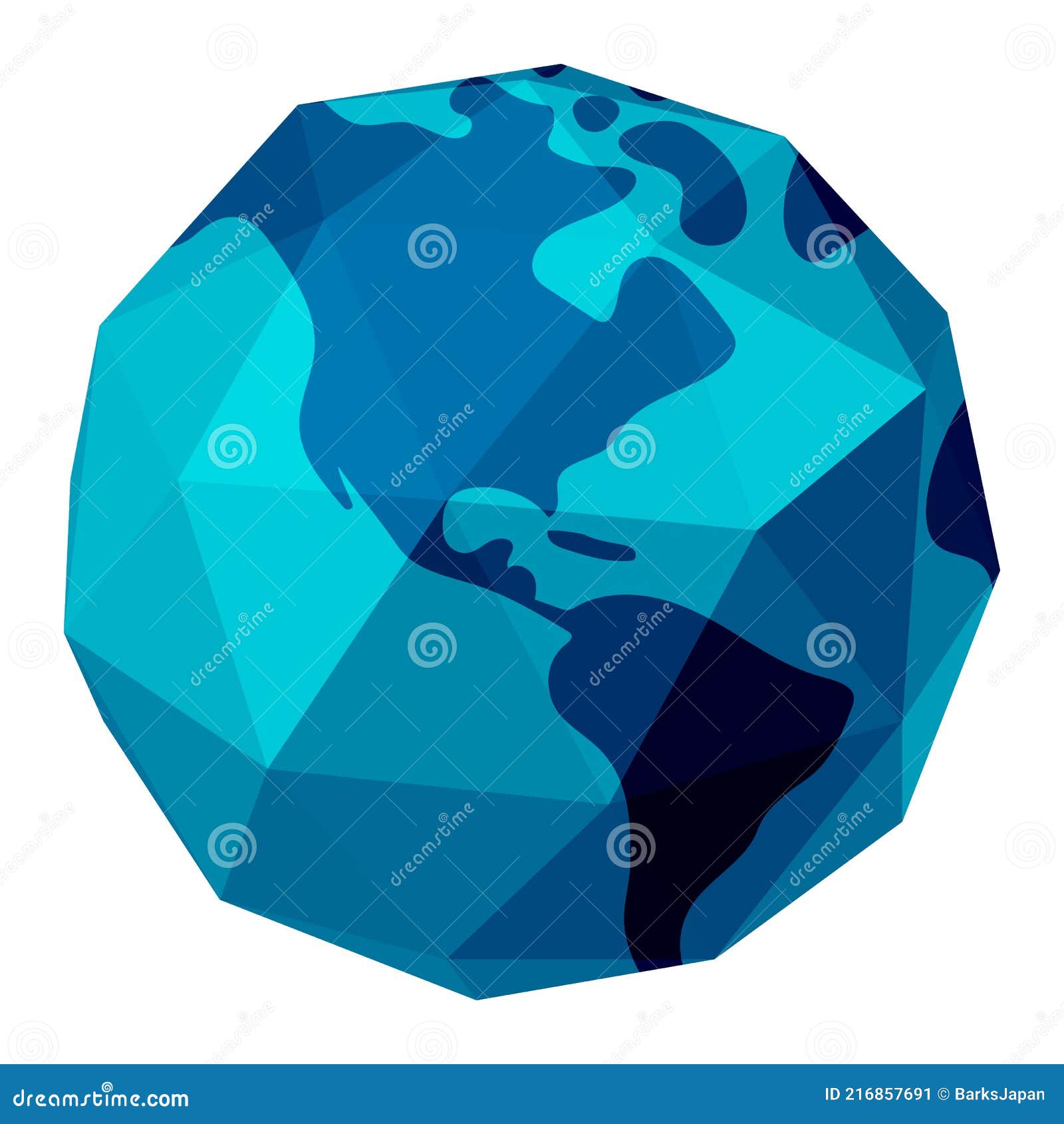 Vector Illustration of Polygonized Earth Globe Stock Vector ...