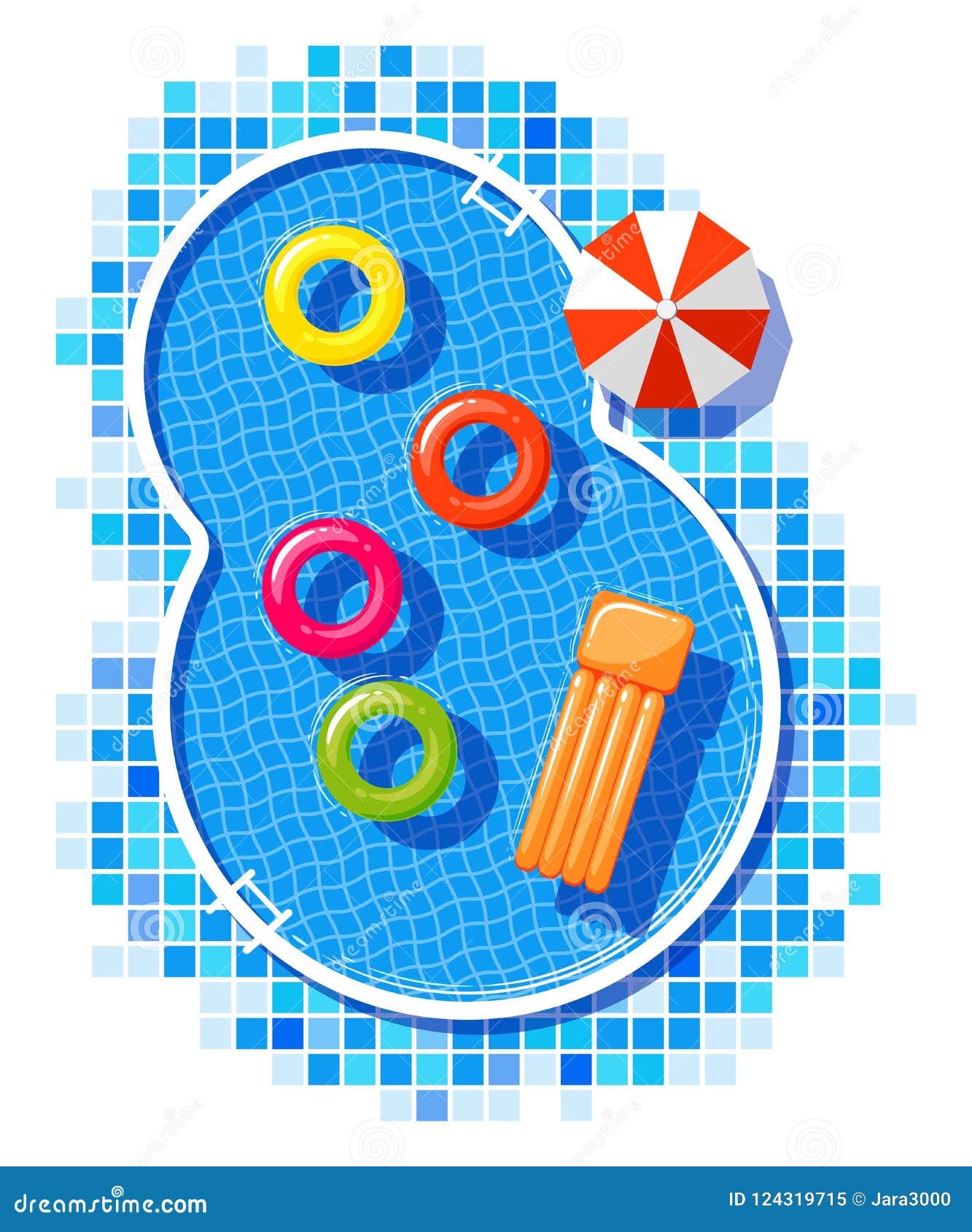 Vector Illustration of a Pool. Stock Vector - Illustration of yellow ...