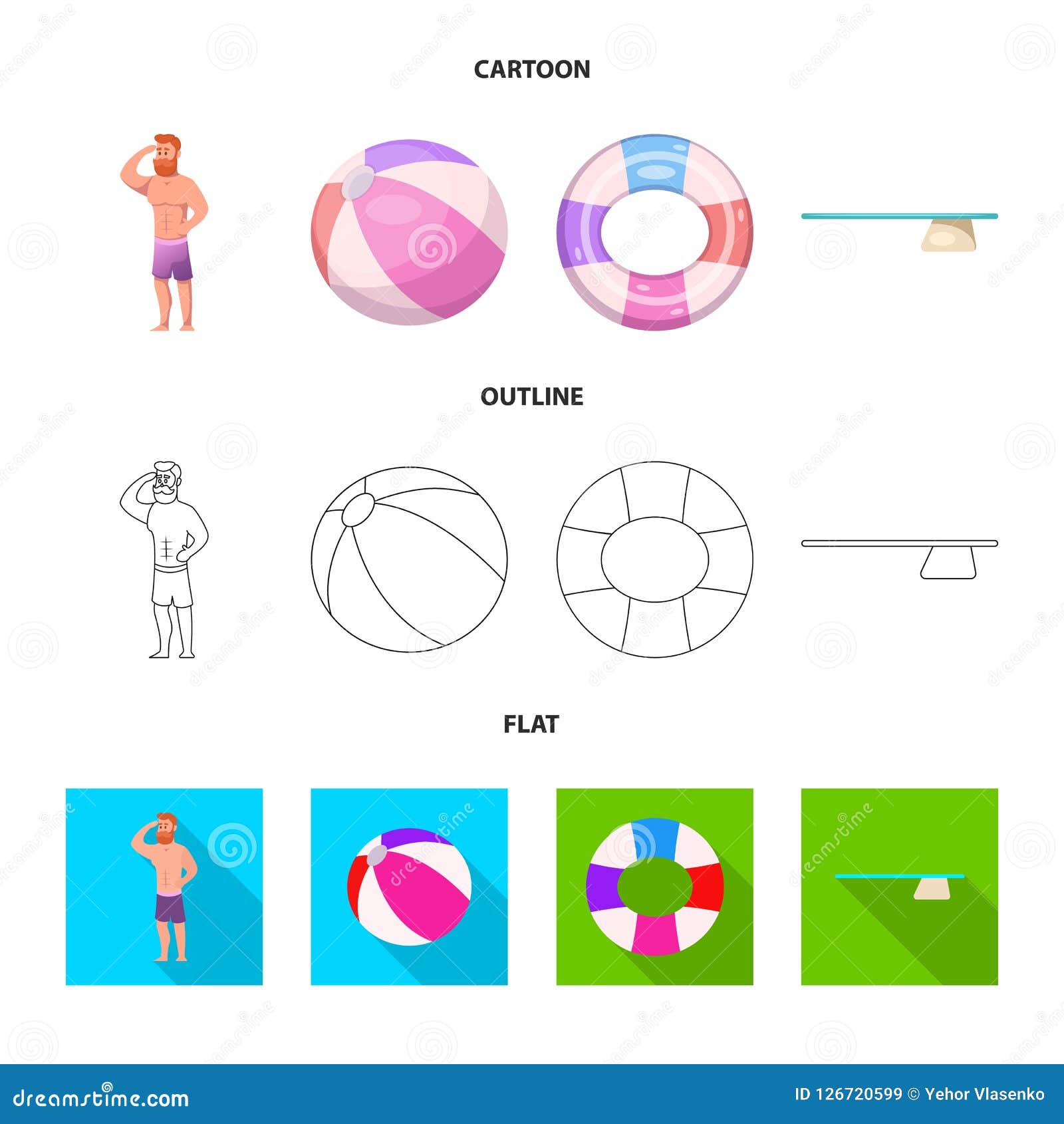 Vector Illustration of Pool and Swimming Symbol. Set of Pool and ...