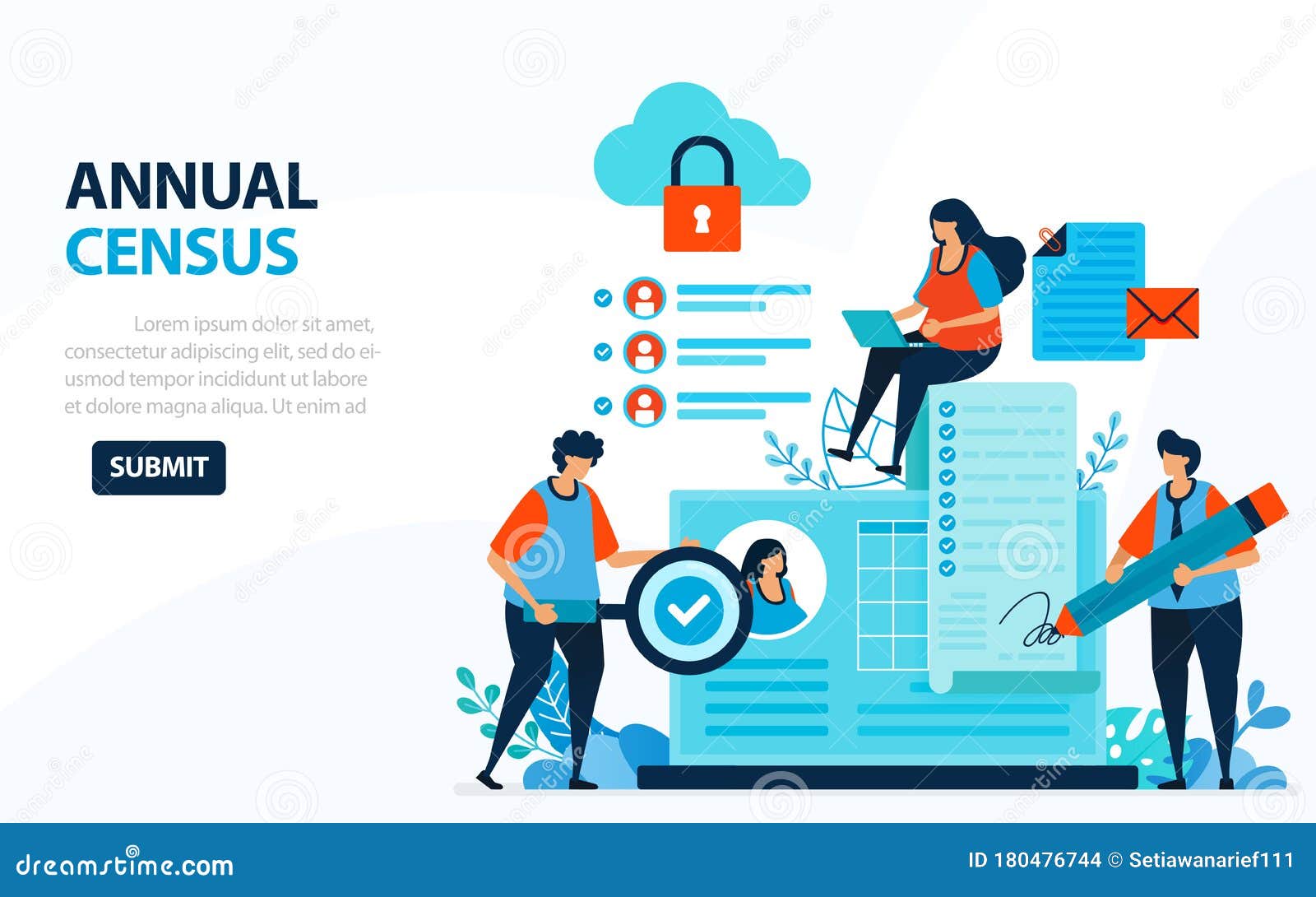 Vector Illustration for 2020 Population Census. Digital Concept with ...