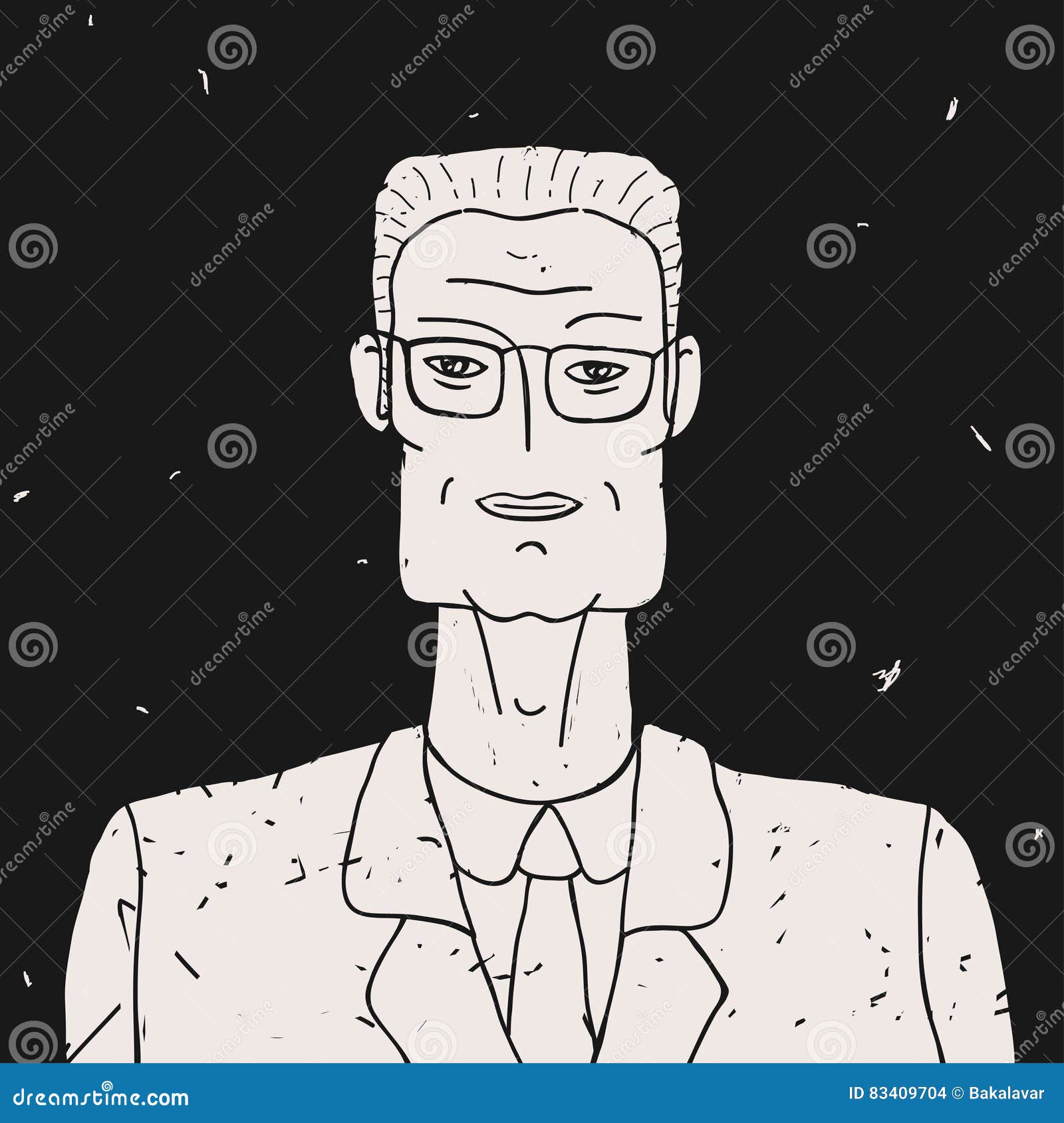 Vector Illustration Portrait Doodle Man Stock Illustration ...