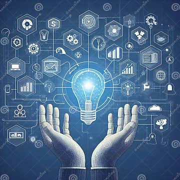 Integration Data System Wireframe Hands Representing System Integration ...