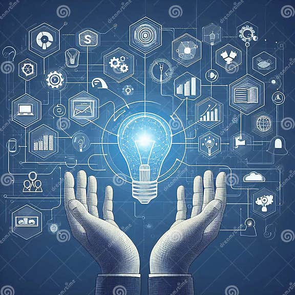 Integration Data System Wireframe Hands Representing System Integration ...
