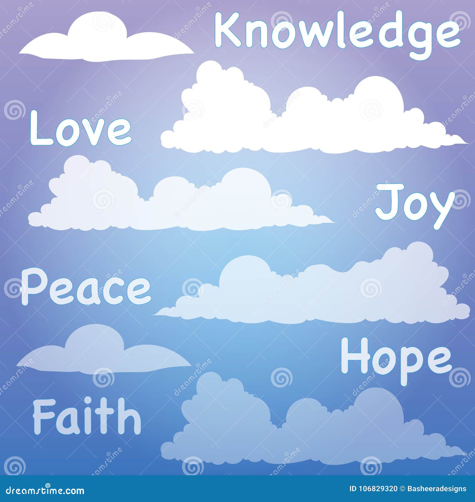 Positive Sky Clouds stock vector. Illustration of cool - 106829320