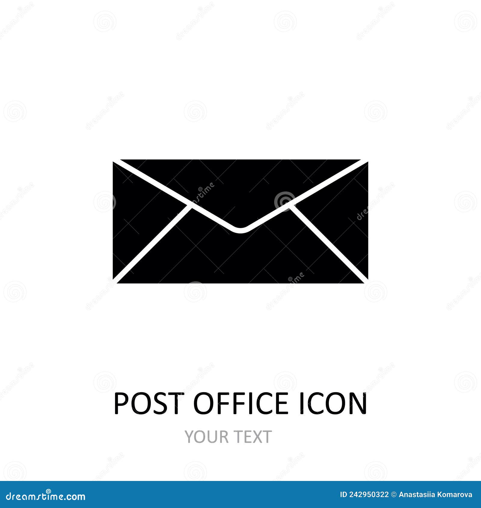 Vector Illustration with Post Office Icon Stock Vector - Illustration ...