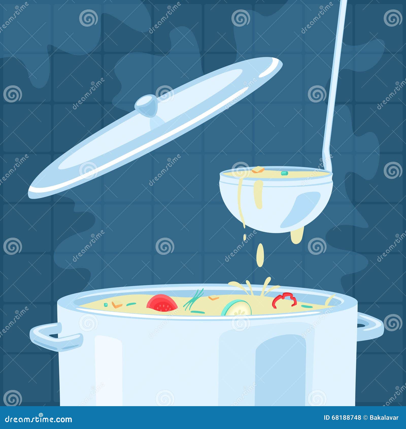 Vector Illustration Pot of Soup Stock Vector - Illustration of vector ...