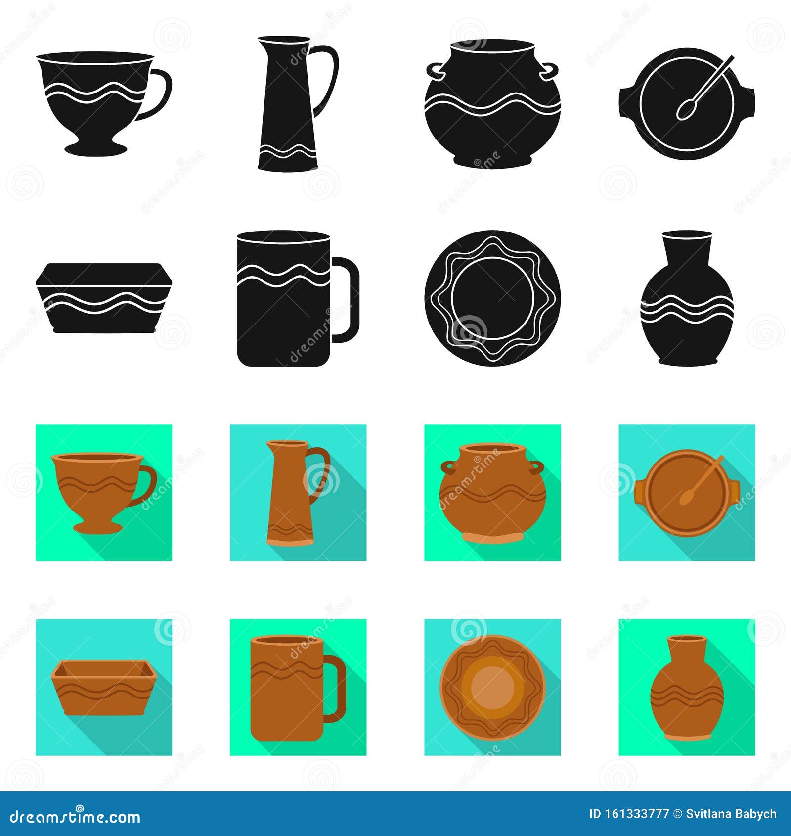Vector Design of Pottery and Ware Icon. Set of Pottery and Clayware ...