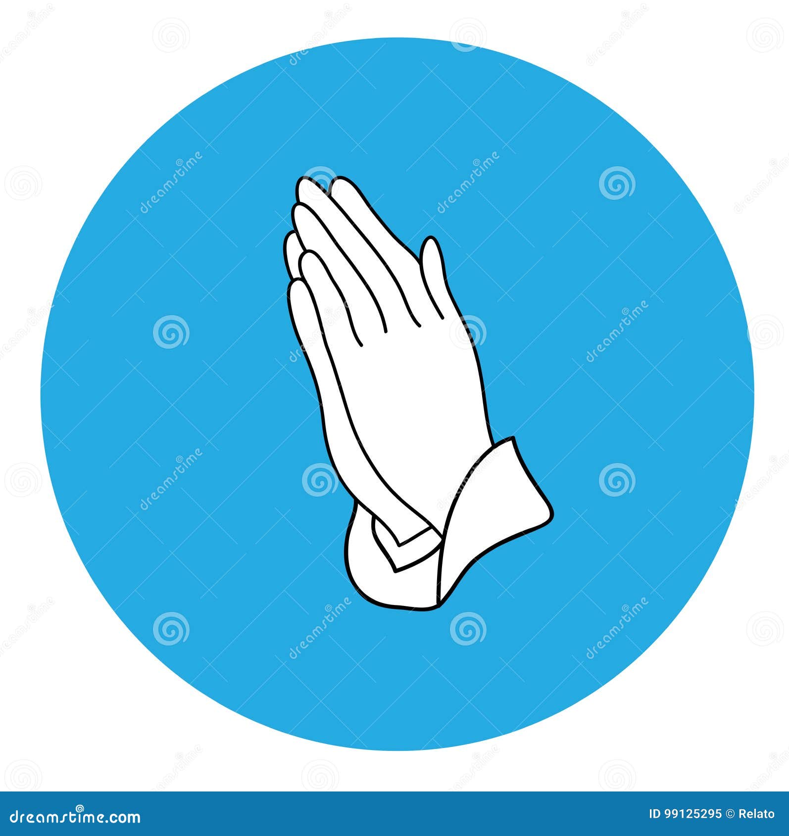 Vector Praying Hands stock vector. Illustration of pray - 99125295