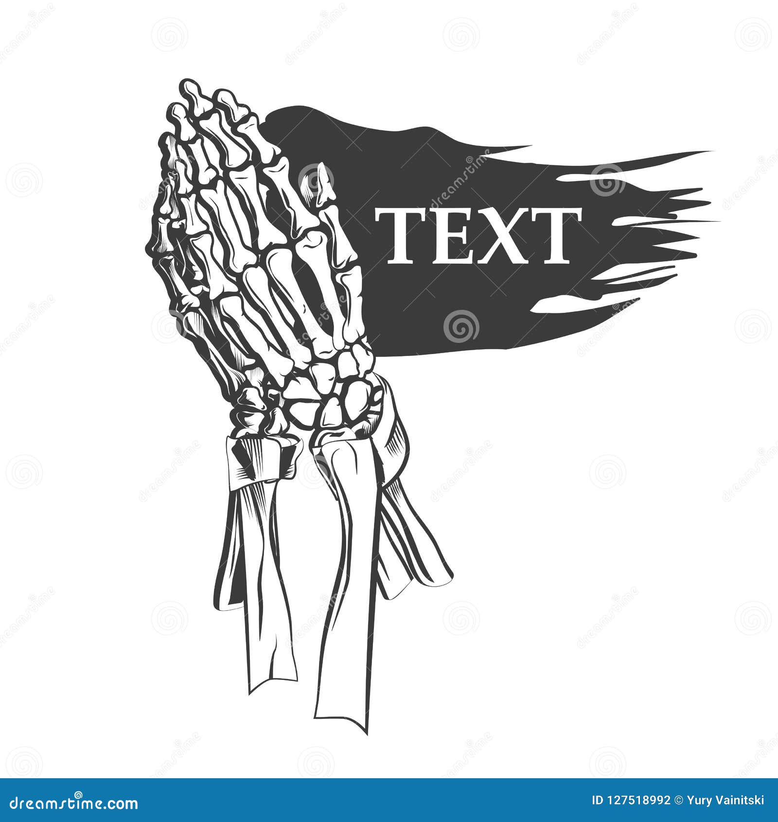 Skeleton Praying Hands Tattoo