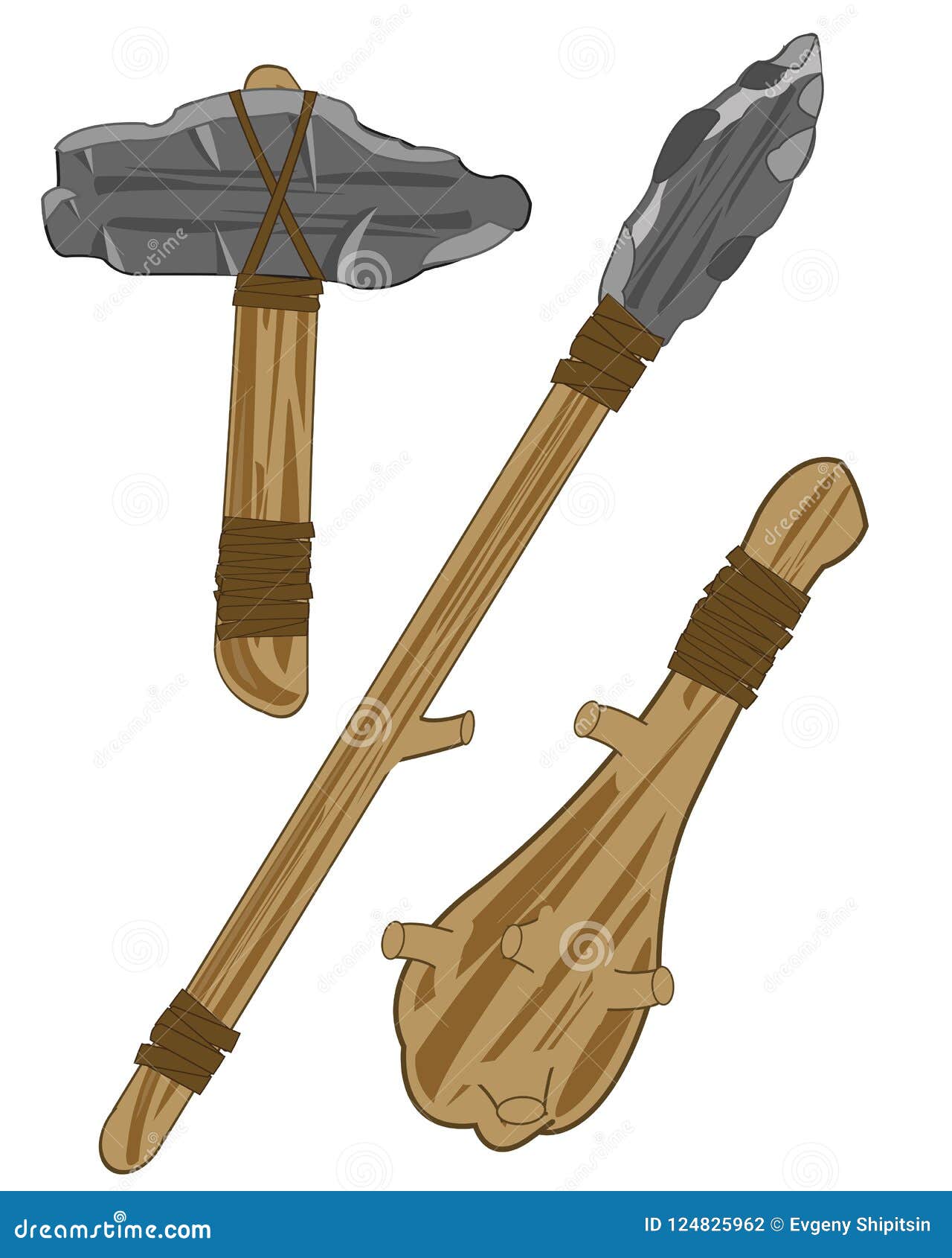 Weapon Of The People Of The Stone Age On White Background Royalty-Free ...