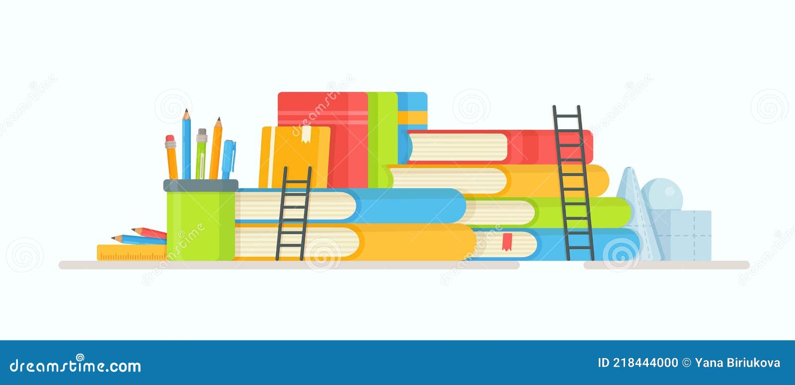 Vector Illustration of Preparing for Exams. Stock Vector - Illustration ...