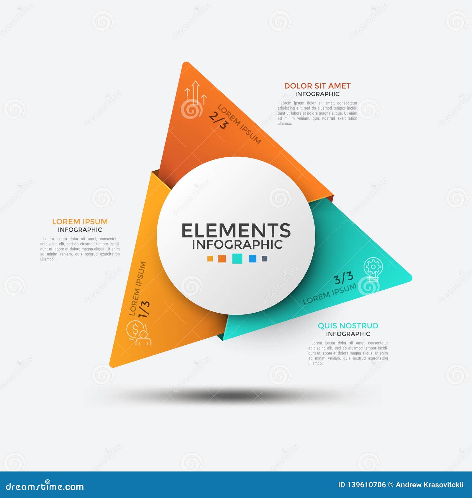Triangular Diagram Chart. Triangle With 3 Steps Parts. Triangle Design ...