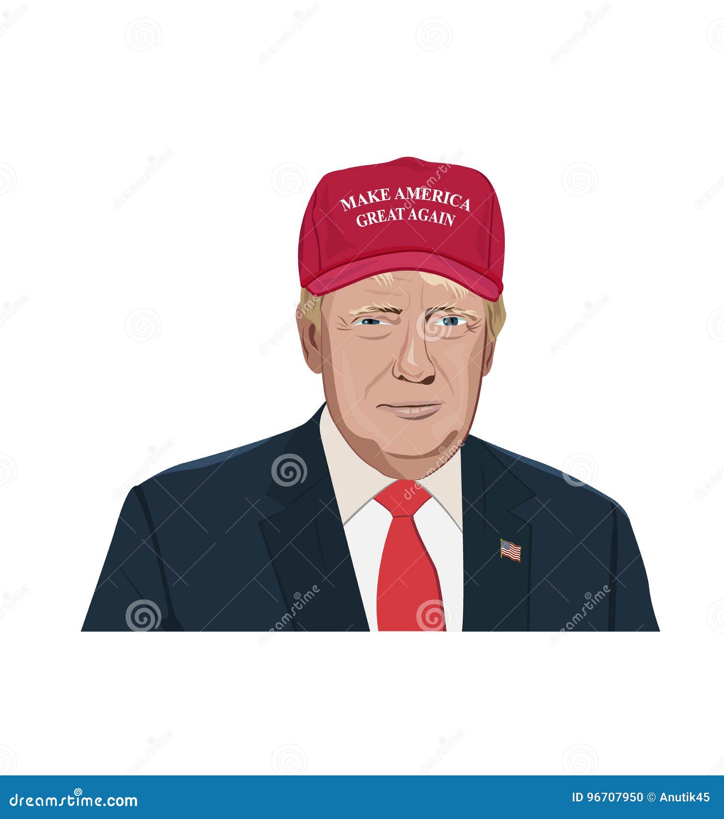Vector Illustration of President Donald Trump Editorial Image ...