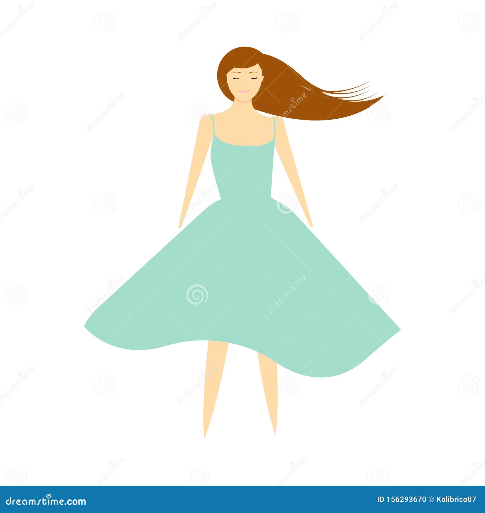 Vector girl in dress stock vector. Illustration of vogue - 156293670