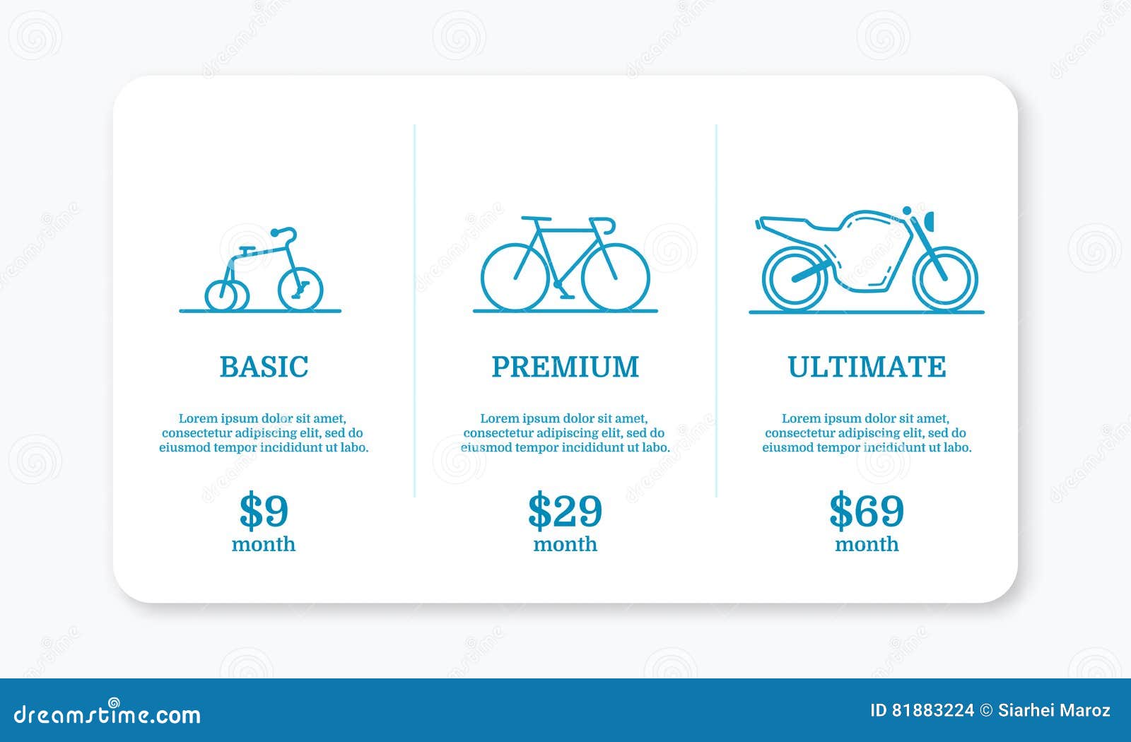 Vector Illustration of Pricing Subscription Plan Table Template with ...