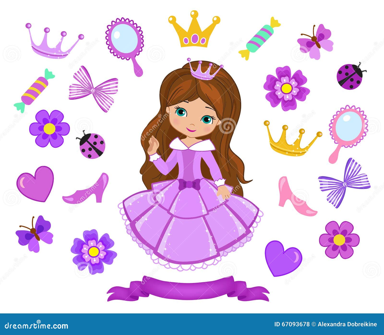 Vector Illustration of Princess Design Elements. Stock Vector ...