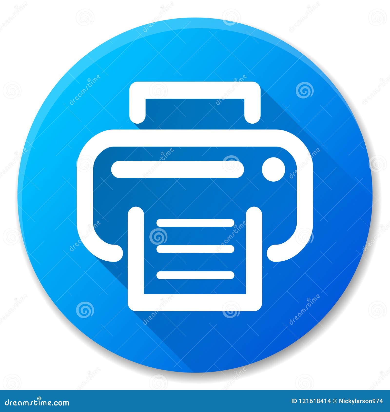 Vector Printer Blue Circle Icon Stock Vector - Illustration of symbol ...