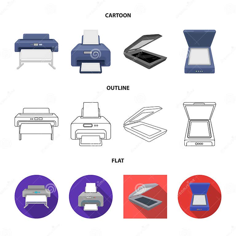 Vector Design of Printer and Plotter Icon. Collection of Printer and ...