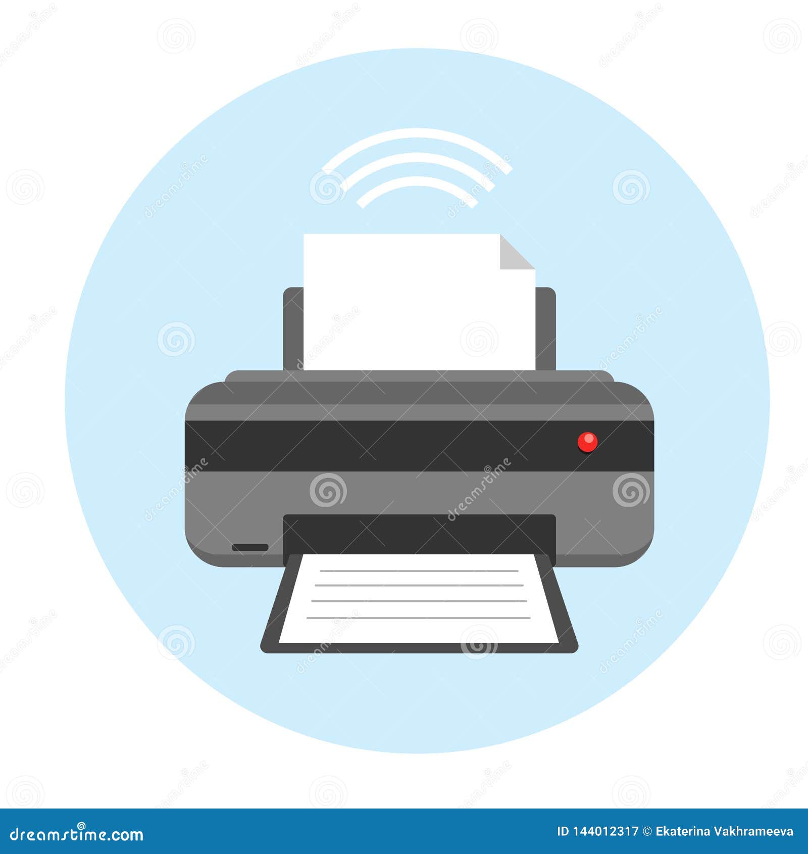 Vector Illustration of Printing Device Technology & Wireless Printer ...
