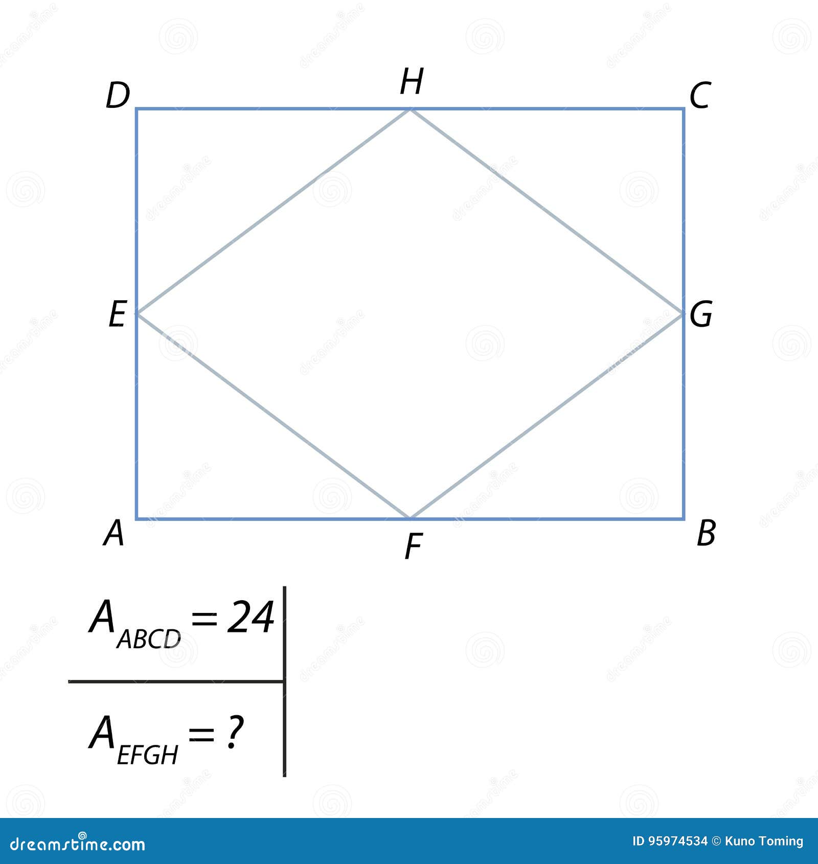 Vector Illustration of the Problem of Finding the Area of a ...