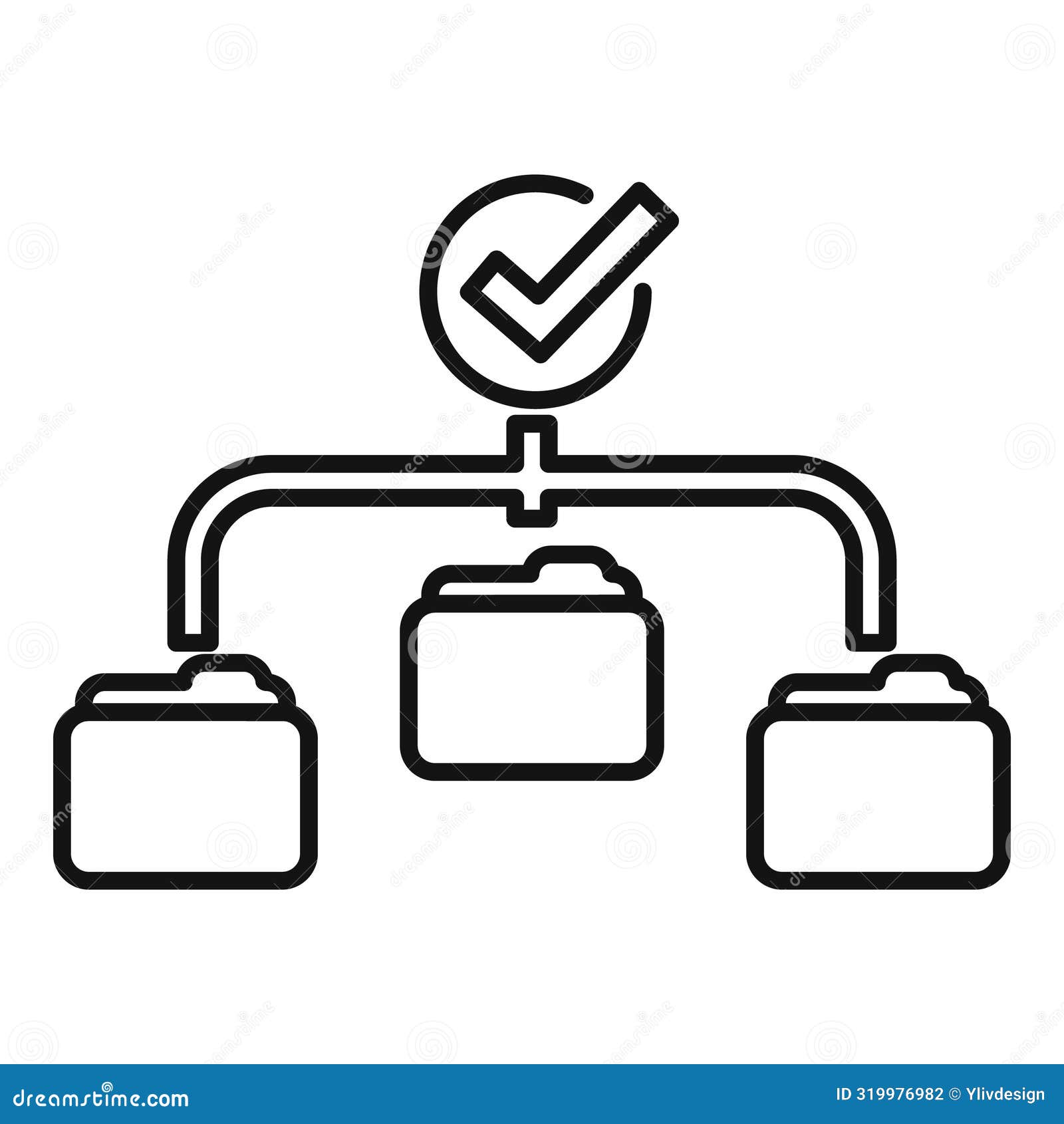 Vector Illustration of a Process Chart with a Check Mark, Symbolizing ...