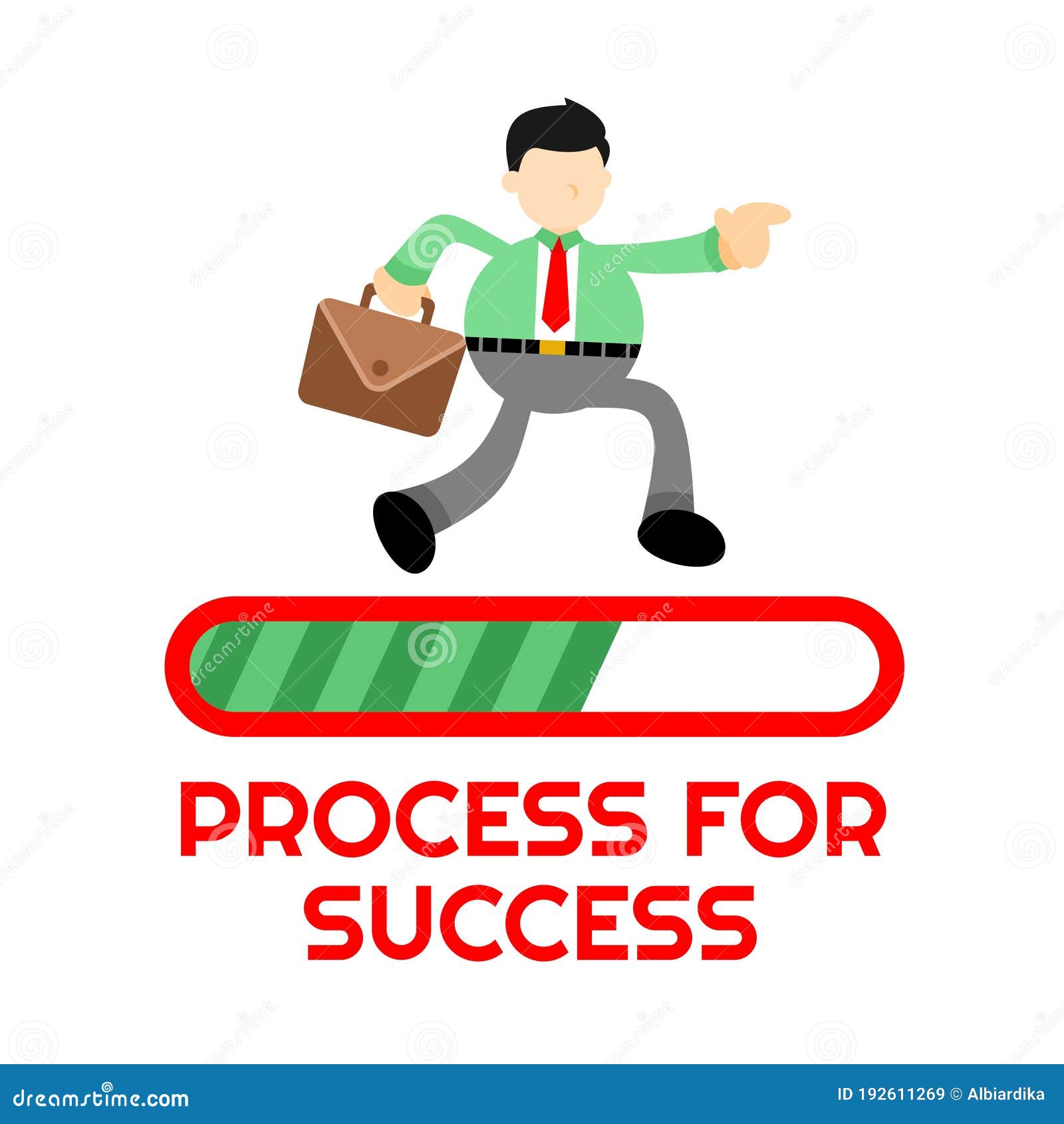 Process for Success Loading Businessman Worker Cartoon Doodle Flat ...