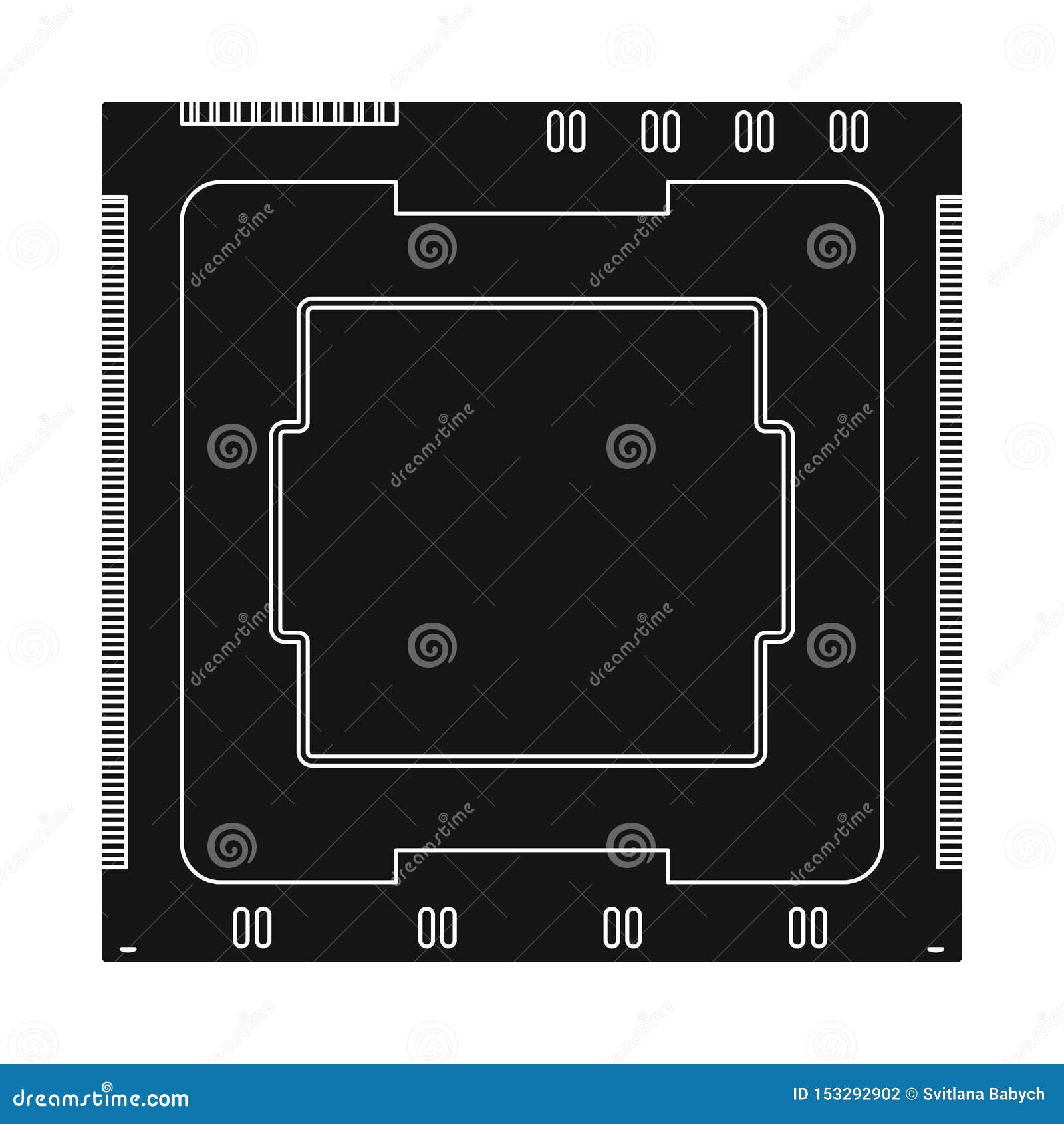 Vector Illustration of Processor and Chip Symbol. Set of Processor and ...