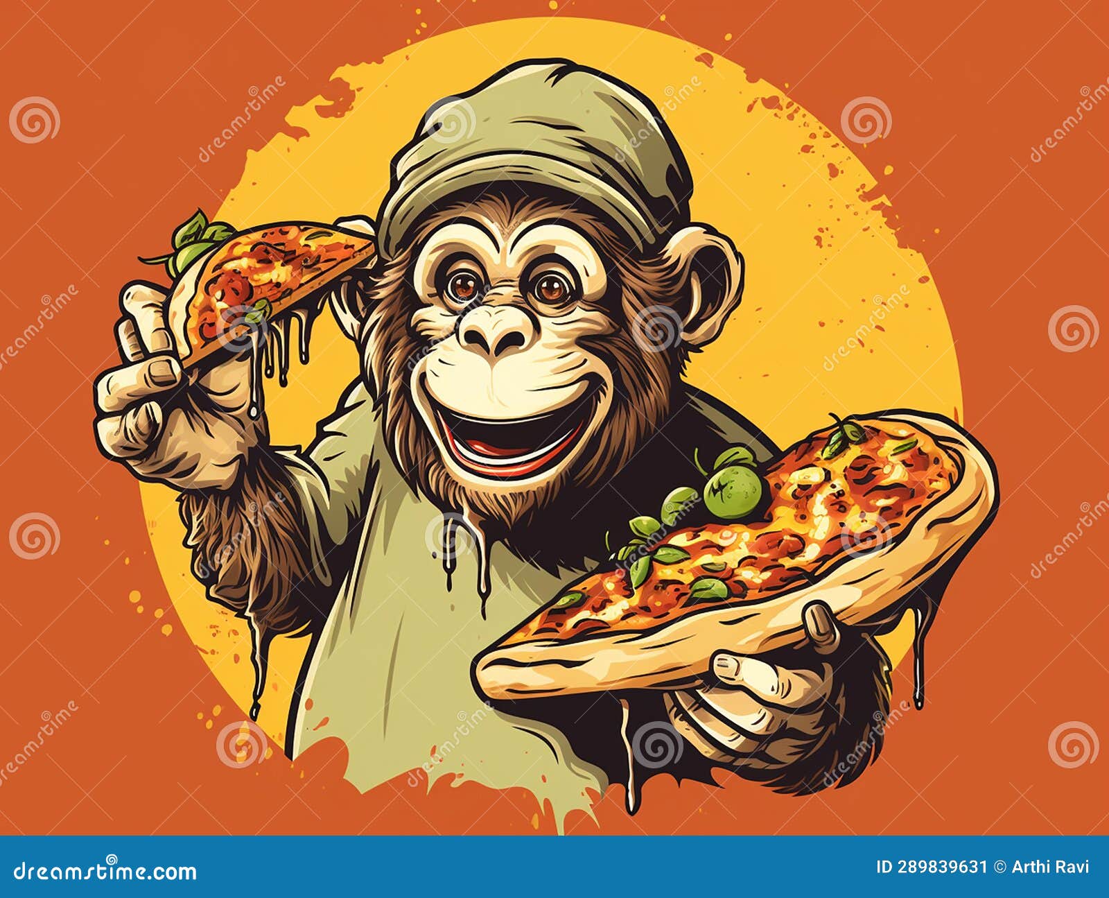 Vector Illustration of Produce an Image of a Mischievous Monkey ...