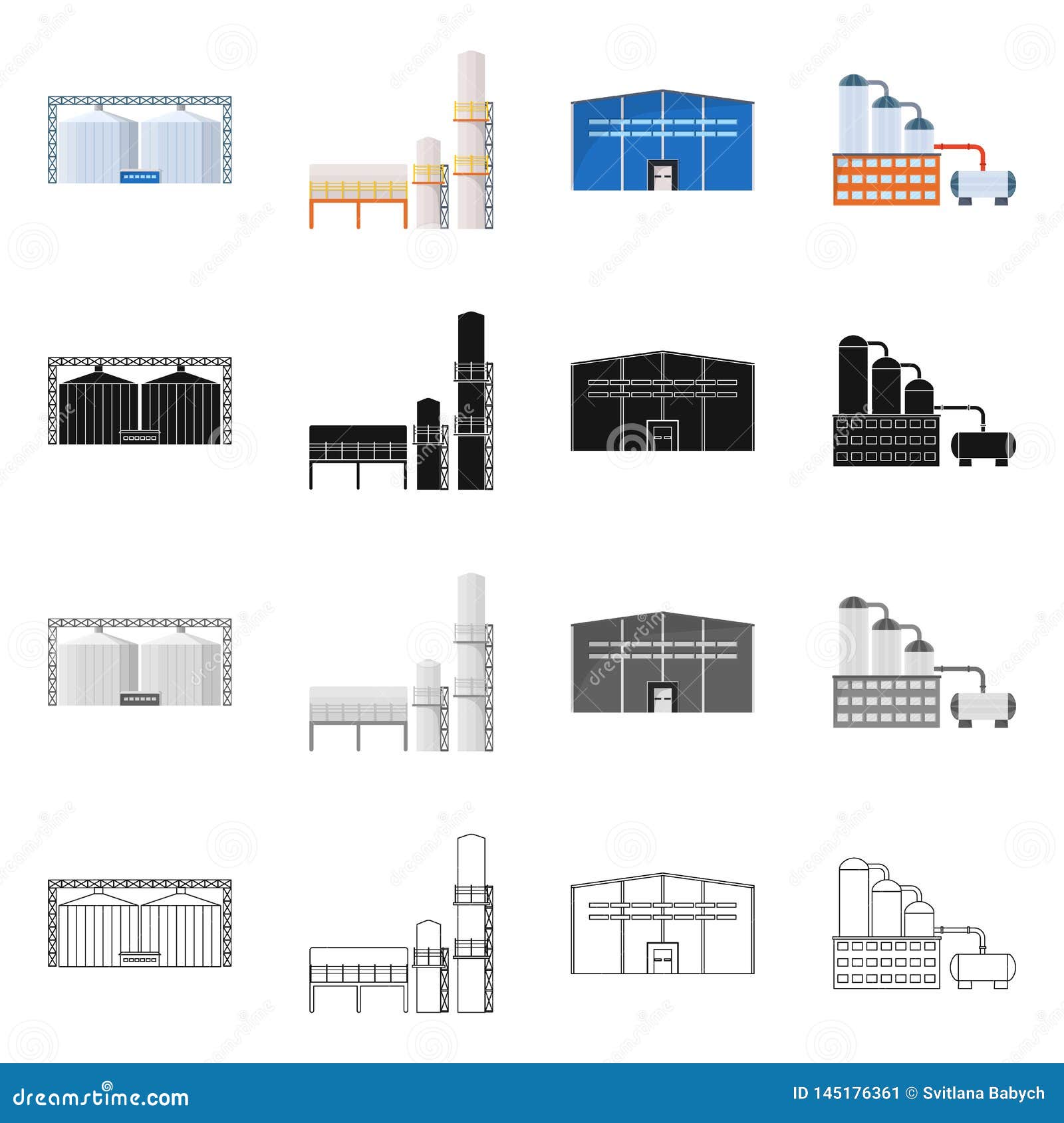 Vector Design of Production and Structure Logo. Set of Production and ...