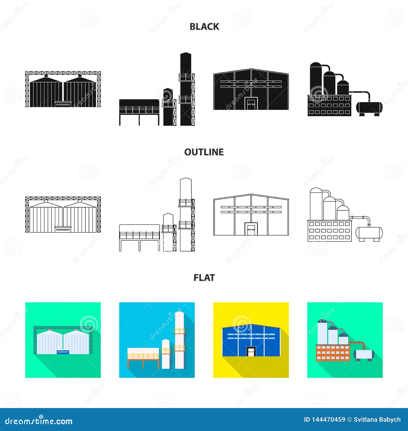 Vector Design of Production and Structure Logo. Set of Production and ...