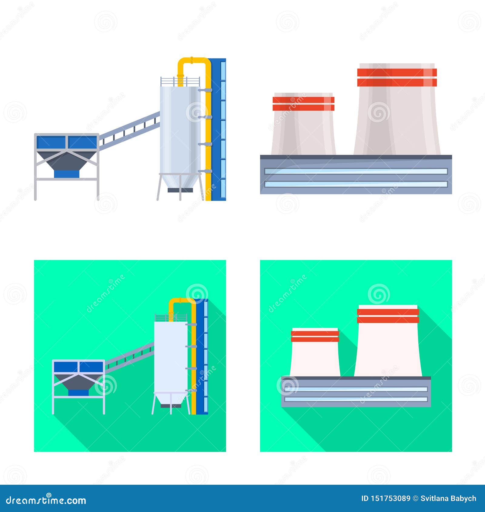 Vector Design of Production and Structure Logo. Set of Production and ...