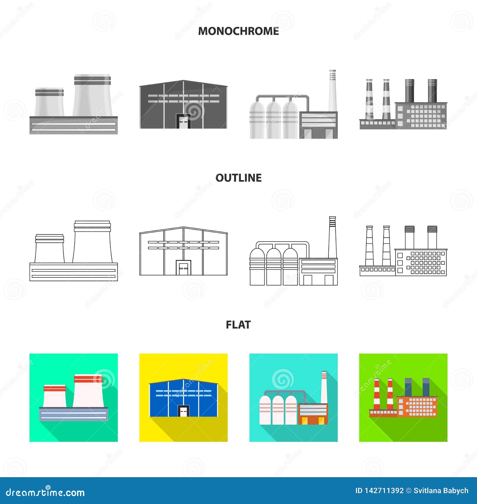 Vector Illustration of Production and Structure Icon. Set of Production ...