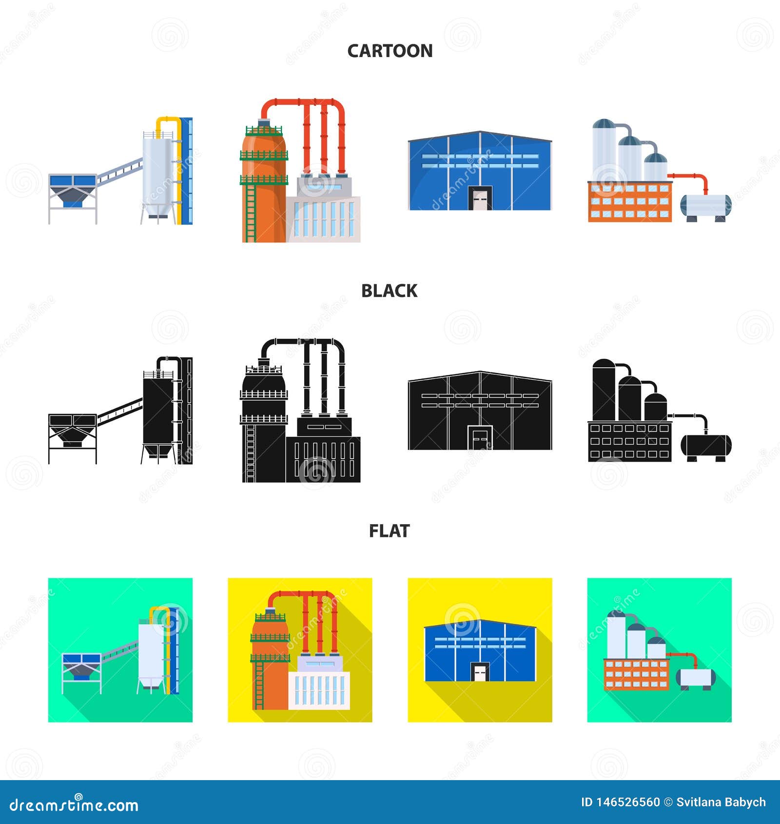Vector Illustration of Production and Structure Icon. Set of Production ...